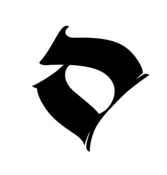 Letter d in the gothic style alphabet Royalty Free Vector