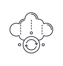 Cloud process icon linear isolated Royalty Free Vector Image