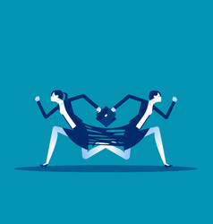 Business person try to separate opposite Vector Image