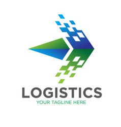 D letter arrow delivery logo monogram logistic Vector Image