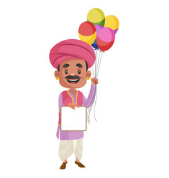 Balloon seller cartoon character Royalty Free Vector Image