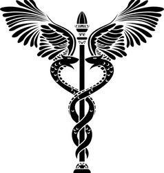 Medical caduceus symbol isolated on white Vector Image