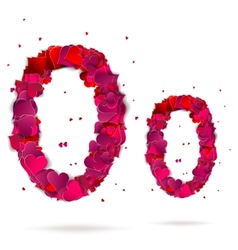 Number nine 9 made from red hearts love alphabet Vector Image