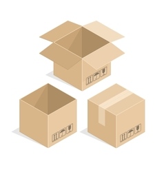 Cardboard delivery box and package icons Vector Image