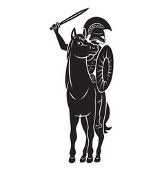 Gladiator with a spear Royalty Free Vector Image