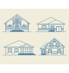 Urban buildings icon houses living rooms villa Vector Image