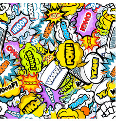 Comic book words pop art background seamless Vector Image
