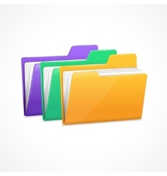 Blue file folder with documents Royalty Free Vector Image