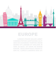 Seamless background with european architectural Vector Image