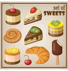 Realistic sweets collection Royalty Free Vector Image