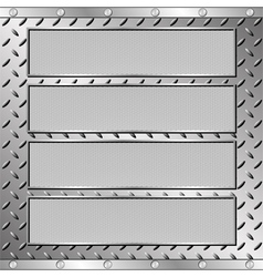 Metal perforated background with oval steel menu Vector Image