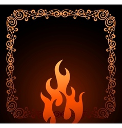 Frame made from fire Royalty Free Vector Image