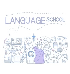 English language courses advertising concept Vector Image