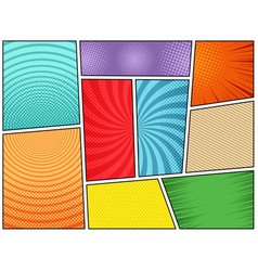Collection comic book backgrounds Royalty Free Vector Image