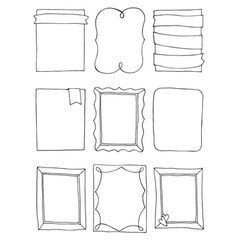 Set hand-drawn doodle frames Royalty Free Vector Image