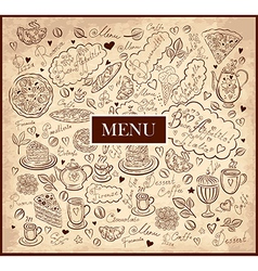 Pattern menu for cafe Royalty Free Vector Image