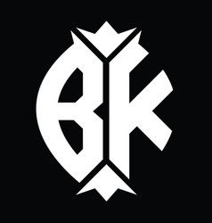 Kb logo monogram letter with shield shape design Vector Image