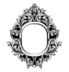 Baroque mirror round frame french luxury Vector Image