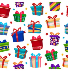 Background with colorful gift boxes seamless Vector Image