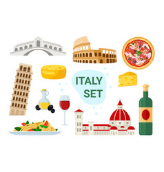 Set various symbols italy Royalty Free Vector Image