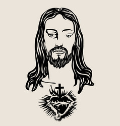 Jesus christ face Royalty Free Vector Image - VectorStock
