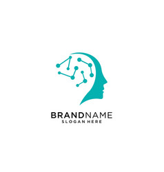 Human head cyber mind digital technology cyber Vector Image