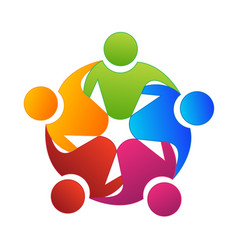 Teamwork group building and unity logo Royalty Free Vector