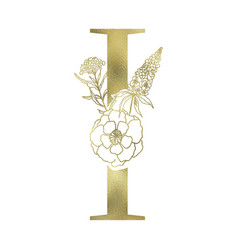 Floral alphabet and serif letter Royalty Free Vector Image