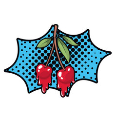 Cherry dripping isolated icon Royalty Free Vector Image