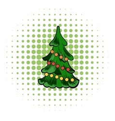 Christmas tree comics icon Royalty Free Vector Image