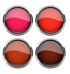 Interface slider red bar with round metal button Vector Image