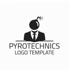 Pyrotechnics logo template Royalty Free Vector Image