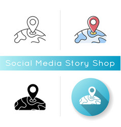 Location thin line icons set Royalty Free Vector Image