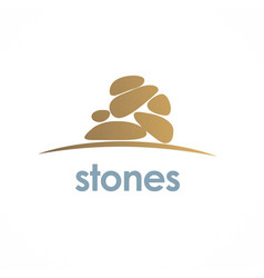 Stone rock balancing logo spa wellness emblem Vector Image