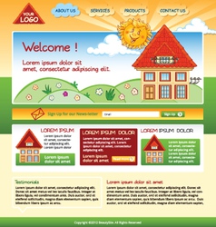 Cartoon kid web template Royalty Free Vector Image