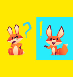 Fox think cartoon foxes finding solution problem Vector Image