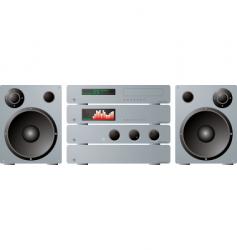 Stereo separates plus speakers Royalty Free Vector Image