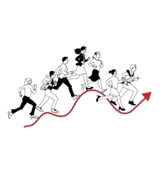 Businessman hasty running concept business Vector Image