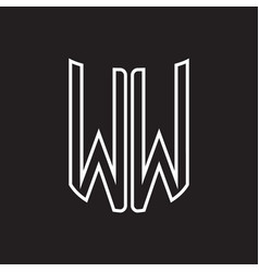 Ww logo monogram circle with piece ribbon style Vector Image