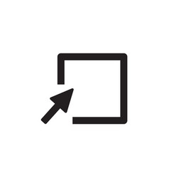 Cursor arrow clicking empty box icon Royalty Free Vector