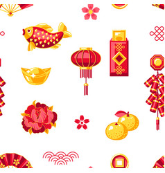 Chinese new year seamless pattern with lanterns Vector Image