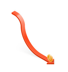 Decrease bitcoin value business concept isometric Vector Image