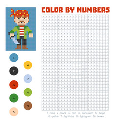 Color number education game cat Royalty Free Vector Image