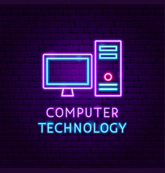 Computer mouse neon label Royalty Free Vector Image
