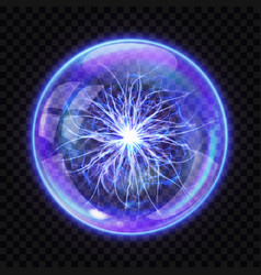 Electrical burst ball lightning realistic Vector Image