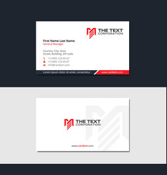 Construction business card with letter m Vector Image