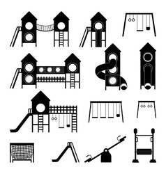 Park map in outline design style Royalty Free Vector Image