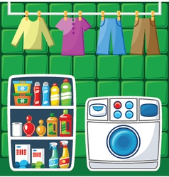 Clothes in washing machine Royalty Free Vector Image