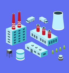 Smart manufacturing isometric icons concept Vector Image