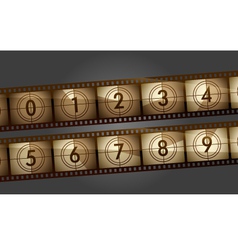 Part film strip with countdown timer Royalty Free Vector